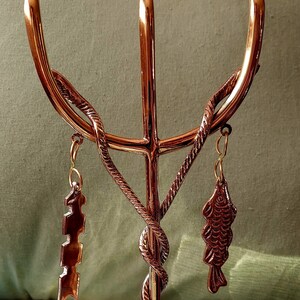 Inle Erinle Staff Solid Brass Fish Abatan Abata Orisha Yoruba Logun Ede ...