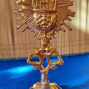 Monstrance Santisimo Bóveda Gold Standing Crucifix Spiritism, Misa Spirit Drawing Mediumistic ...