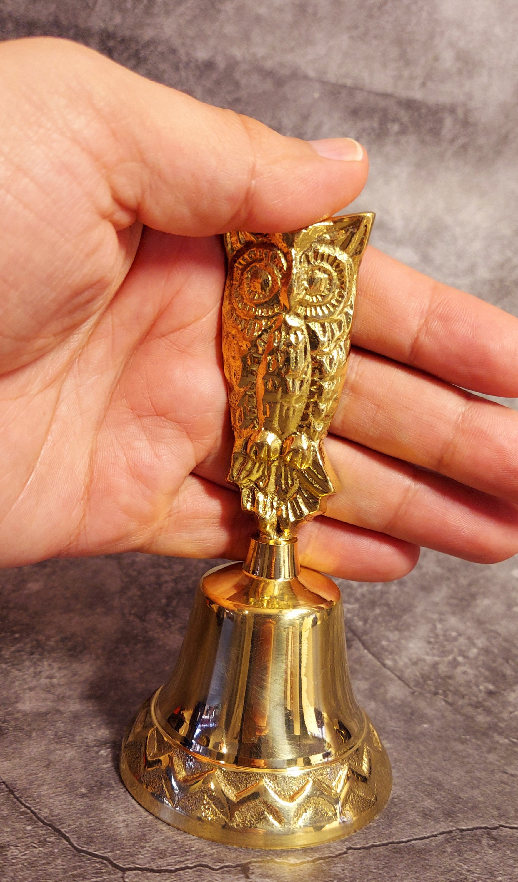 Brass Owl Bell for Oshun, Yewa, Oba Nani Yoruba Orisa Campana Lucumi ...
