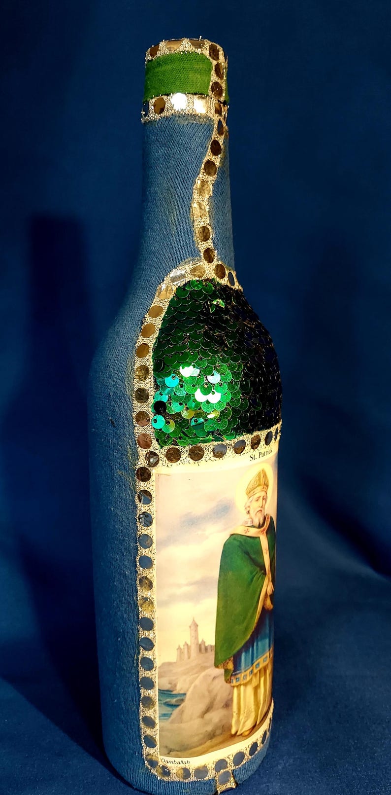 Vodou Boutey Bottle Sequined Libation Haitian Lwa Loa Kouzen Azaka Zaka ...