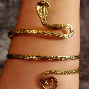 Snake Ring Armband Brass Serpent Cuff Greek Egyptian Cleopatra Goddess ...