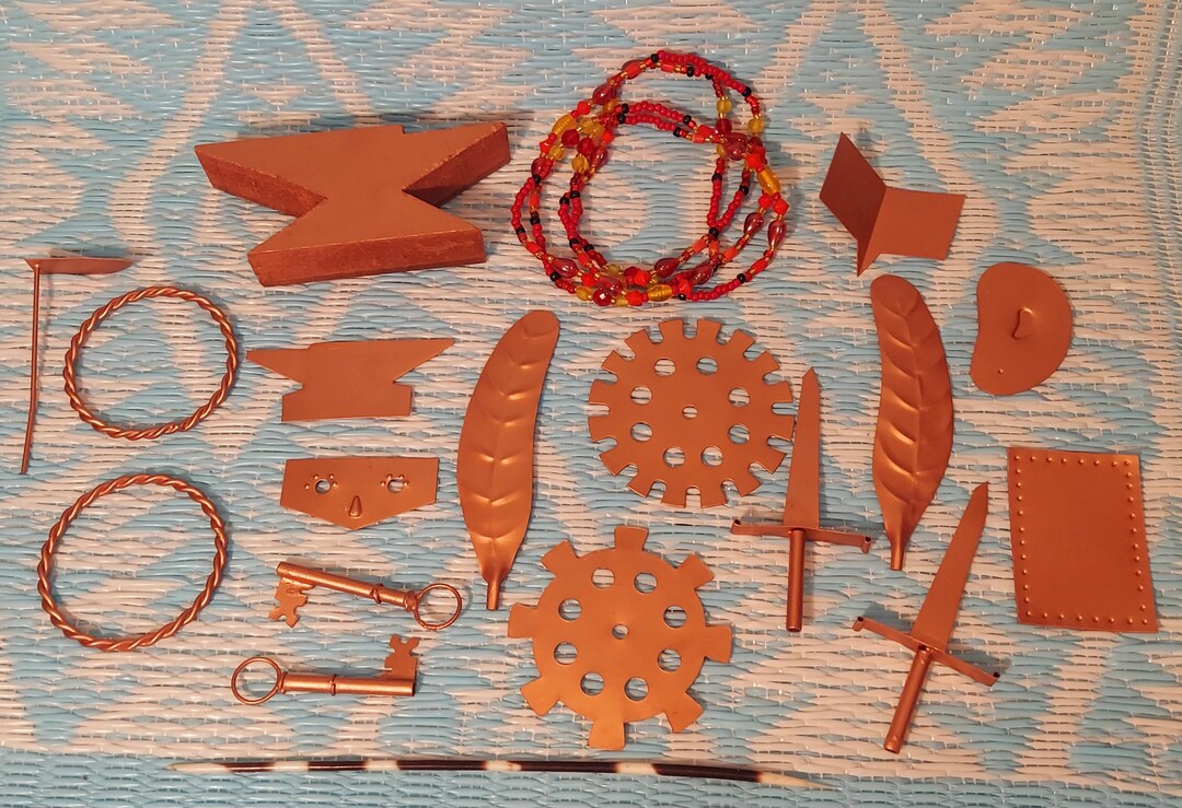 Oba Obba Nani Tools Herramientas Orisha Copper Tools Quill Eleke Collar ...