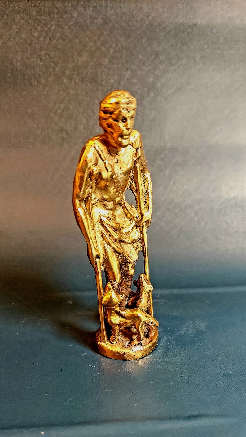Brass San Lázaro Statue 4 Inches Saint Lazarus Babalu Aye - Etsy