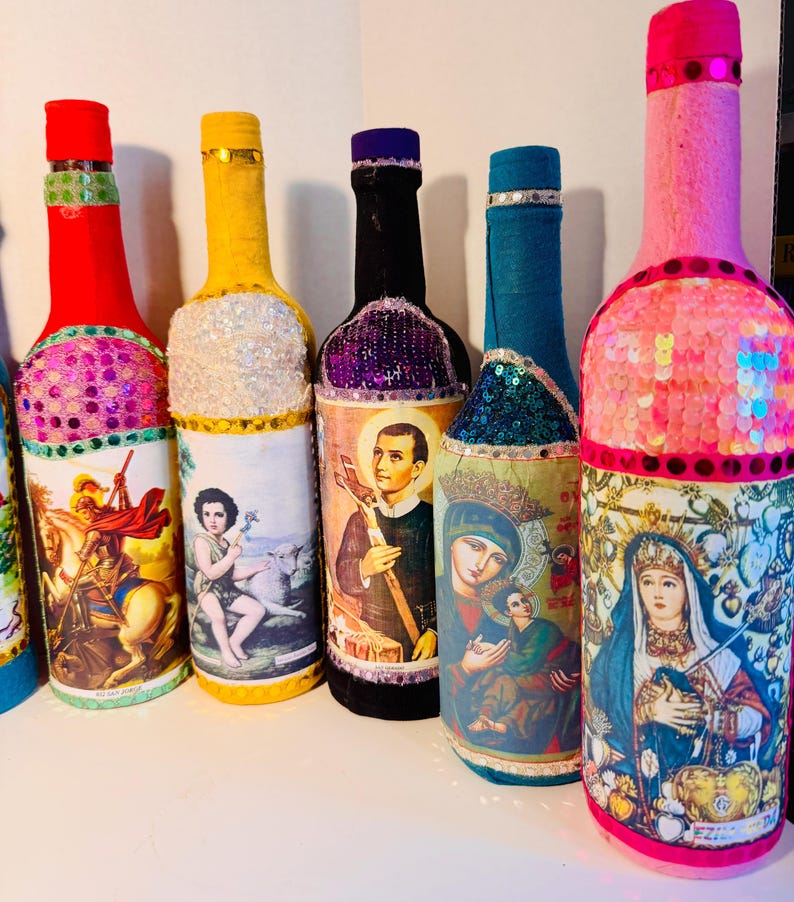 Madan Lenba Boutèy Vodou Lwa Bottle Sequined Haitian Loa Erzulie Freda ...