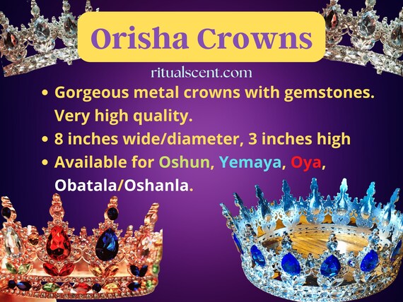 Obatala Orishanla Silver Crystal Crown Ade Yoruba Adenla - Etsy