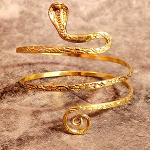 Snake Ring Armband Brass Serpent Cuff Greek Egyptian Cleopatra Goddess ...