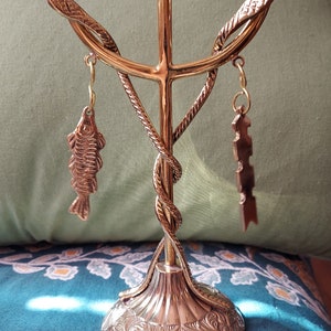 Inle Erinle Staff Solid Brass Fish Abatan Abata Orisha Yoruba Logun Ede ...