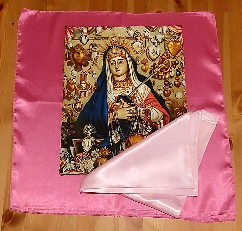 Mouchwa Vodou Scarf for the Lwa Loa Haitian Vodun Spirit Satin Silk ...