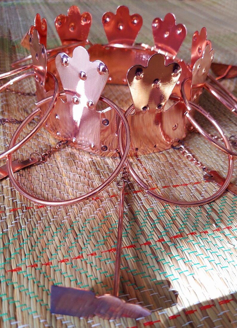 Oya Crown and 9 Bangles/manillas Set Copper Metal Orisha | Etsy