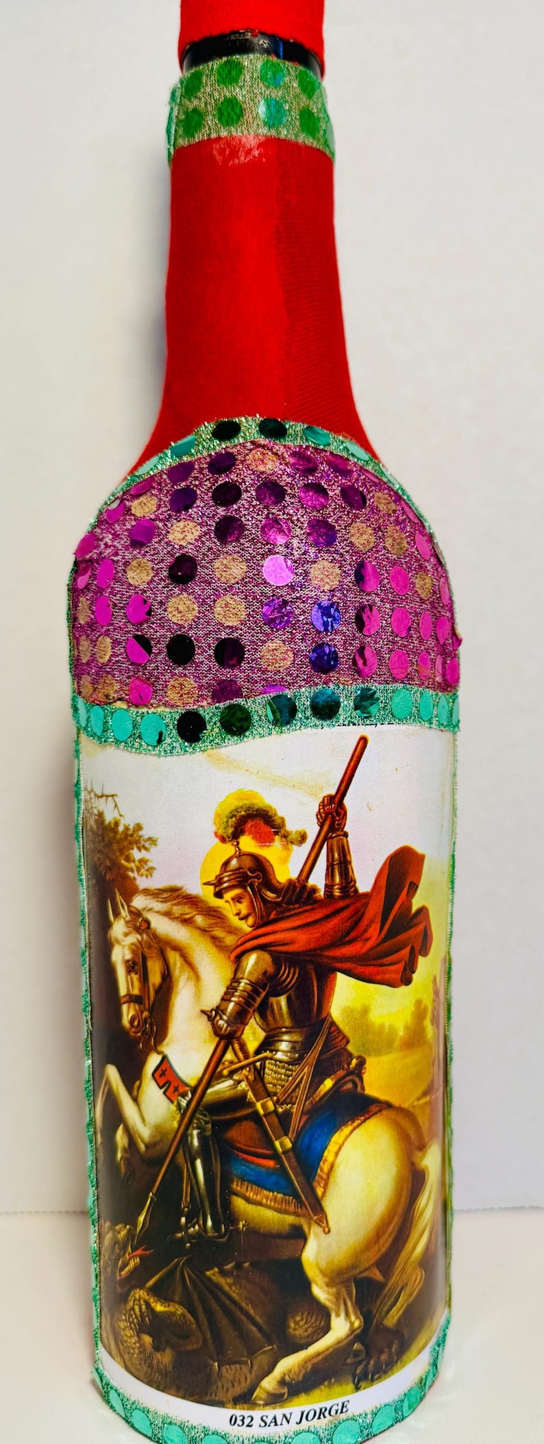 Ogou Feray Boutèy Vodou Lwa Bottle Sequined Haitian Loa Erzulie Freda ...