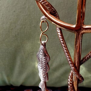 Inle Erinle Staff Solid Brass Fish Abatan Abata Orisha Yoruba Logun Ede ...