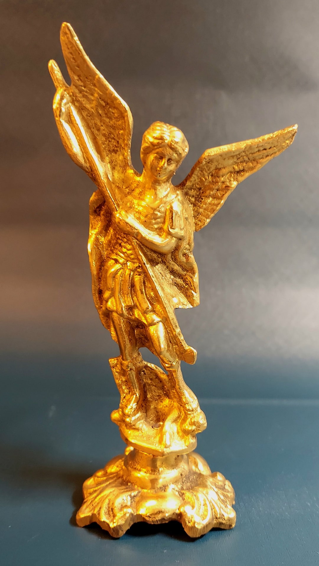 Brass Archangel Saint Michael Statue, Christian House Protection, Home ...