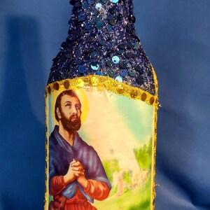 Vodou Boutey Bottle Sequined Libation Haitian Lwa Loa Kouzen Azaka Zaka ...