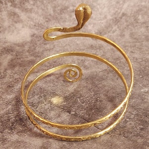 Snake Ring Armband Brass Serpent Cuff Greek Egyptian Cleopatra Goddess ...