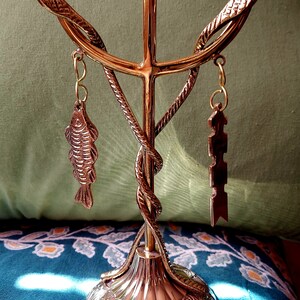 Inle Erinle Staff Solid Brass Fish Abatan Abata Orisha Yoruba Logun Ede ...