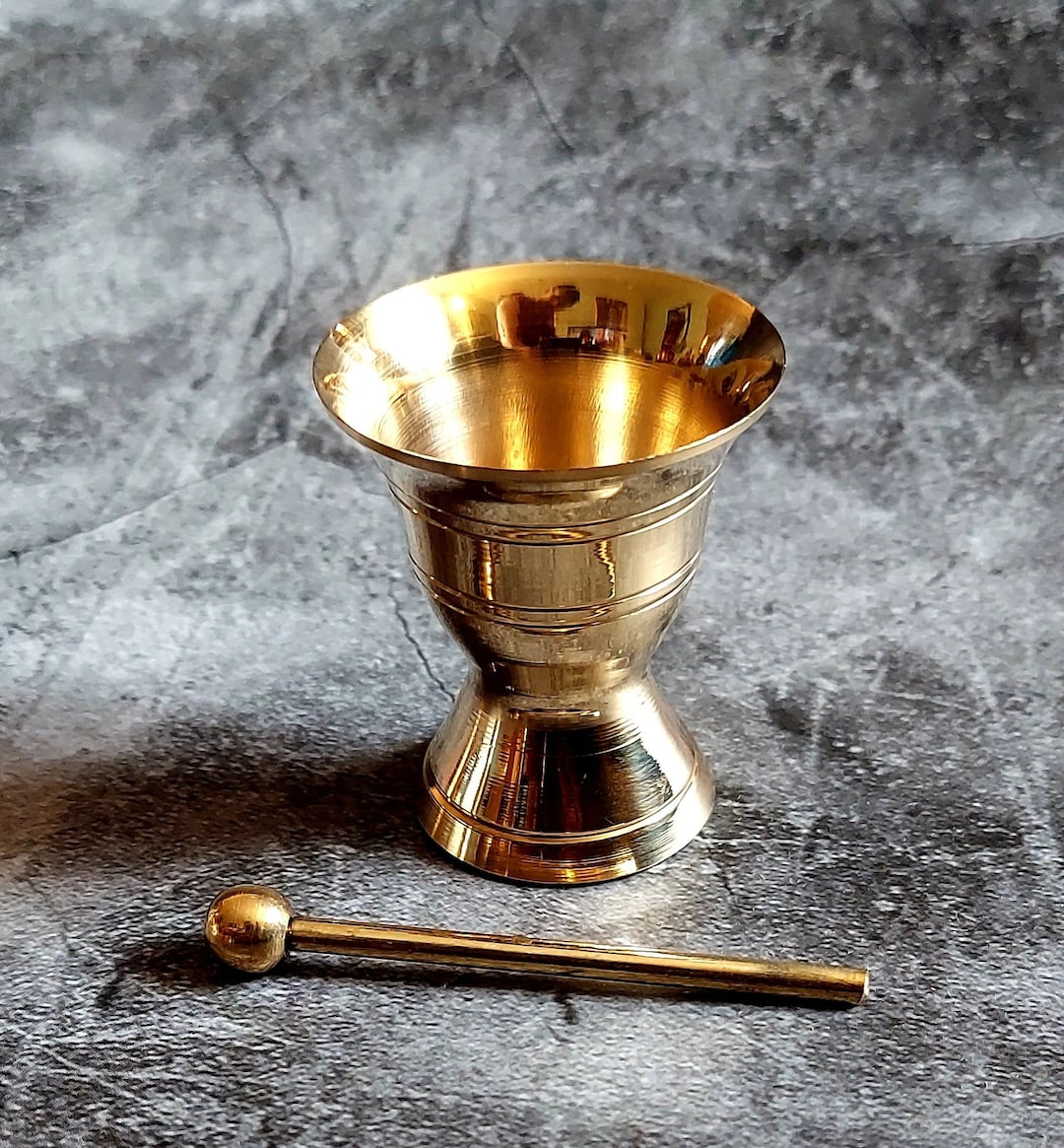 5 MINI Brass Oshun Pestle and Mortar 1.5 Inches - Ibu Kole Ikole ...