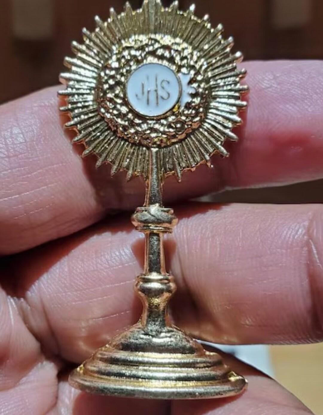 Monstrance Blessed Sacrament Eucharistic Monstrance Catholic Santisimo Boveda Gold Standing ...