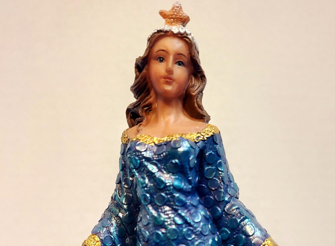 Yemaya Statue Sirena Mermaid Figure Blue Ocean Goddess Figurine Olocun ...