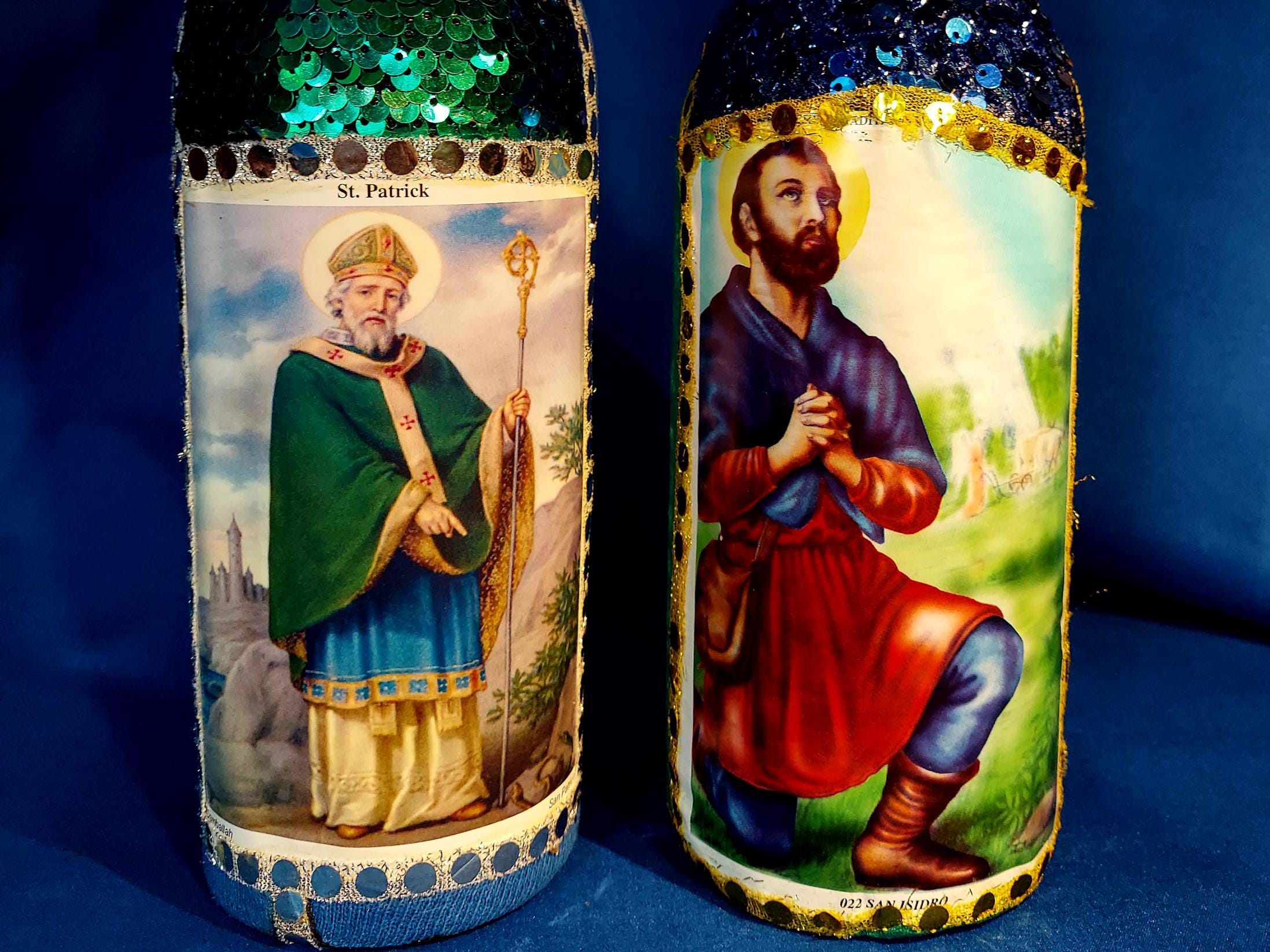 Vodou Boutey Bottle Sequined Libation Haitian Lwa Loa Kouzen Azaka Zaka ...