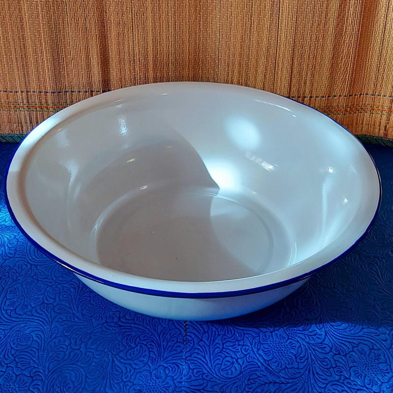 Large Enamel Basin Bowl - Etsy