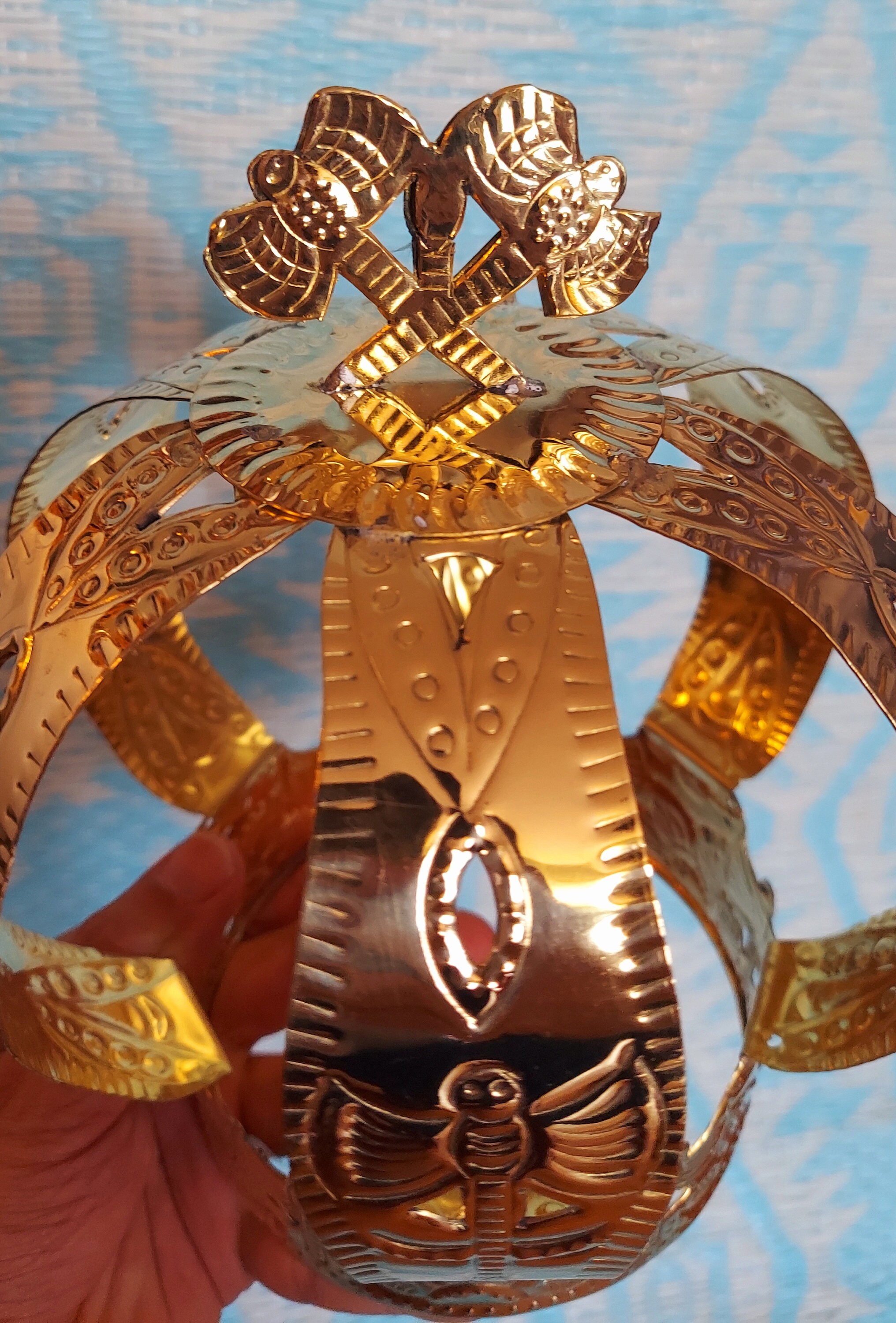 Shango Crown Chango Batea Axe Brass Corona Oshe Piedra Rayo Thunder ...