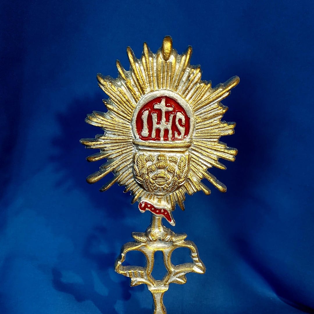 Monstrance Santisimo Bóveda Silver Gold Standing Crucifix Spiritism ...
