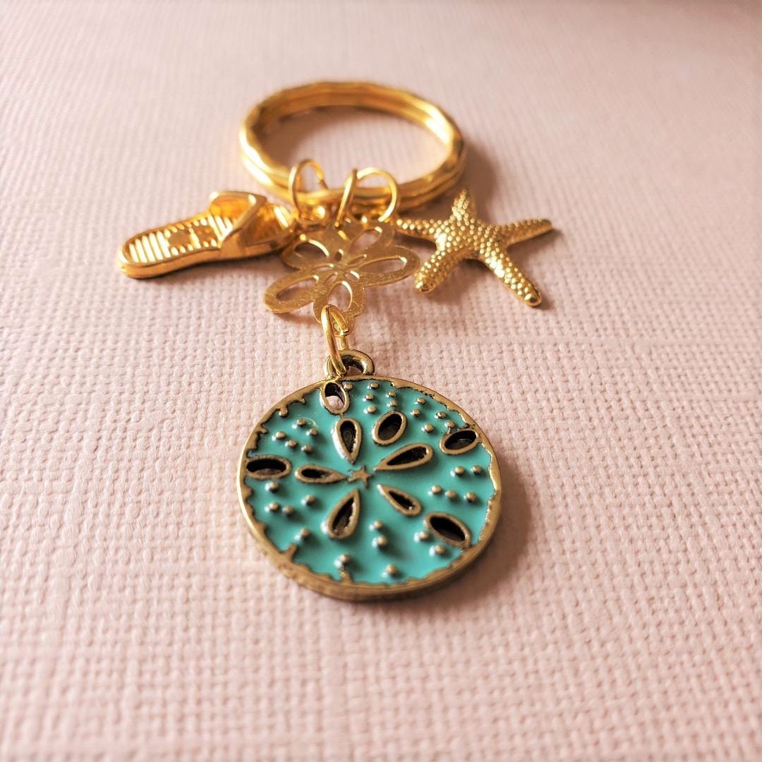 Enamel Sand Dollar Keychain - Etsy