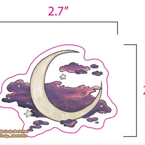 Cute Aesthetic Moon Waterproof Sticker - Etsy