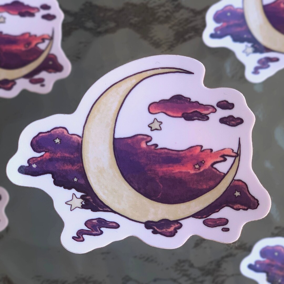 Cute Aesthetic Moon Waterproof Sticker - Etsy