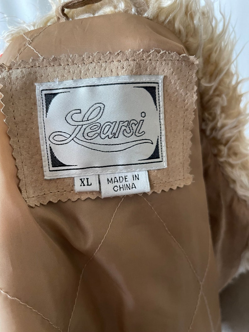 Vintage Learsi Brown Suede Patchwork W/ Faux Fur Jacket// Size: L - Etsy