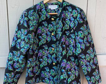 Floral Silk Jacket | Etsy