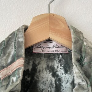 Vintage 80s Mary Anne Sinclair Velvet Embroidered Floral Jacket// Blue ...