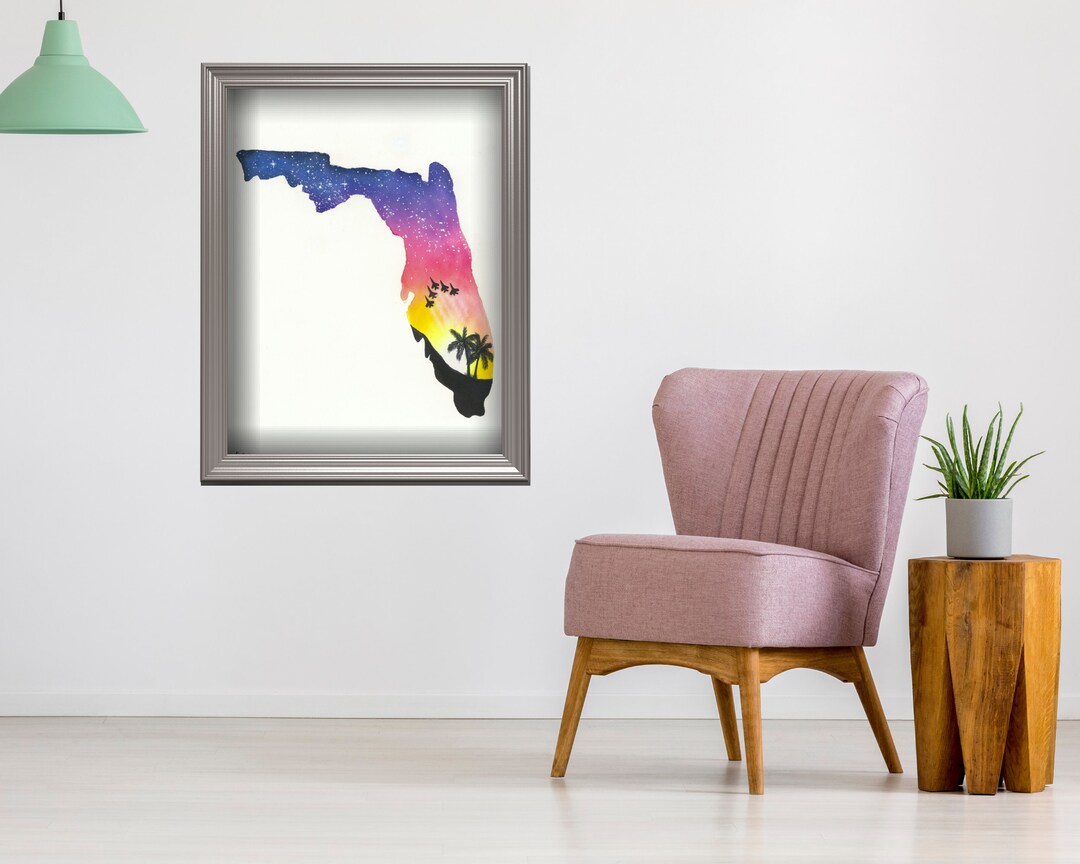 Florida Sunset Watercolor Art Print - Etsy