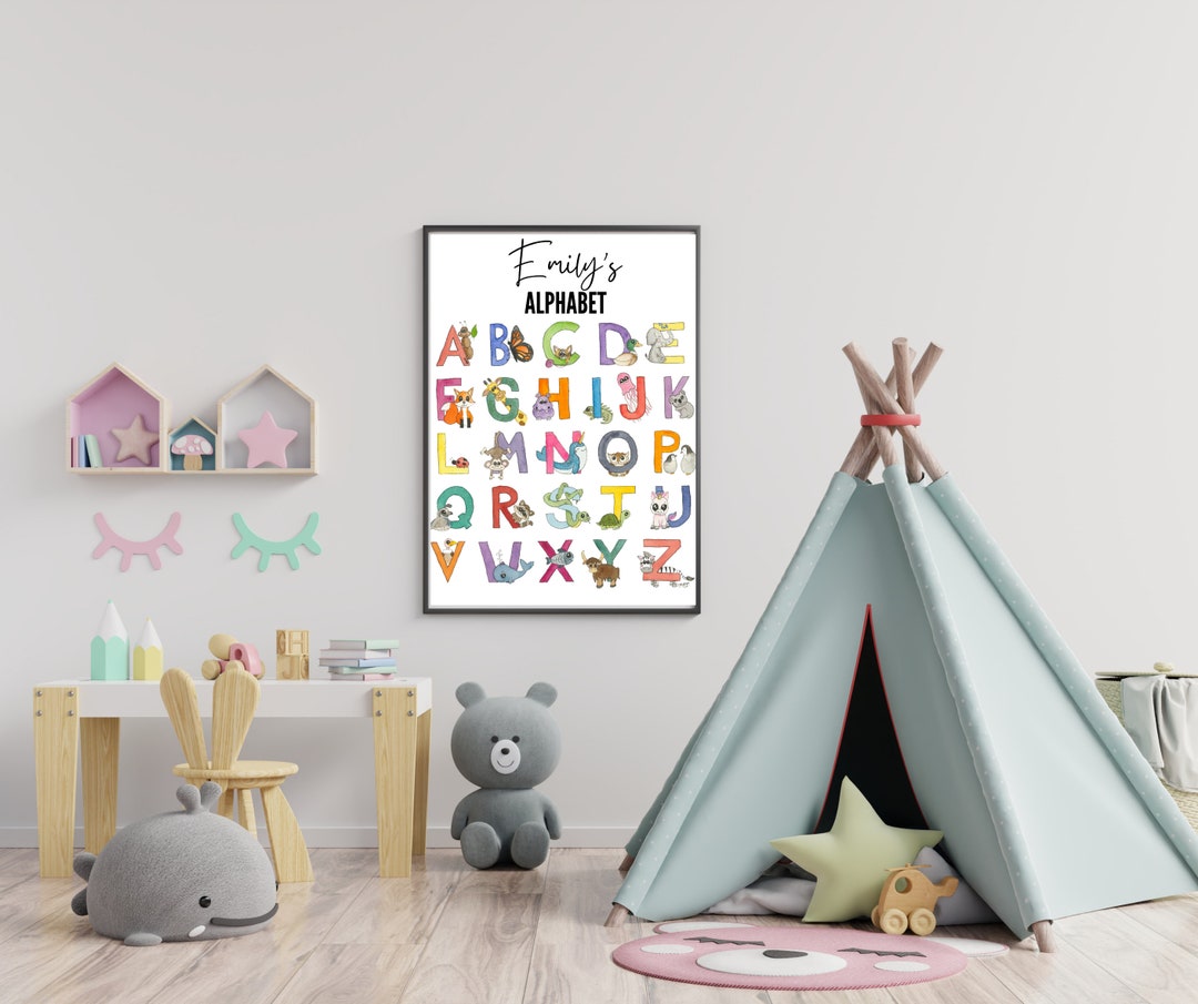 Animal Abcs Watercolor Painting. Alphabet Artwork. Gifts for New Moms ...