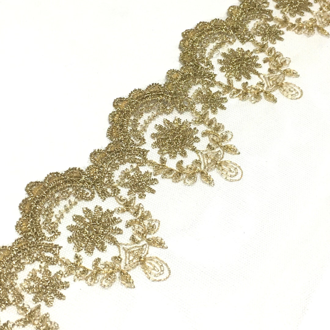4 Inch Lace Trim|clothing Trim|gold Color Trim|wedding Trim|mattress ...