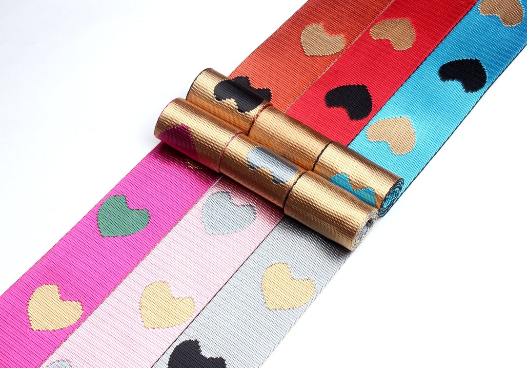 Heart Pattern Webbing-2 Inch Wide Webbing-jacquard Webbing-bags Webbing ...