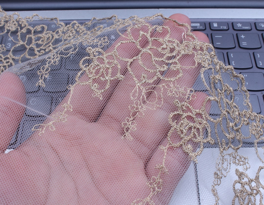 6 Inch Wide Lace Trim|gold Color Lace Trim|embroidered Lace Trim|home ...