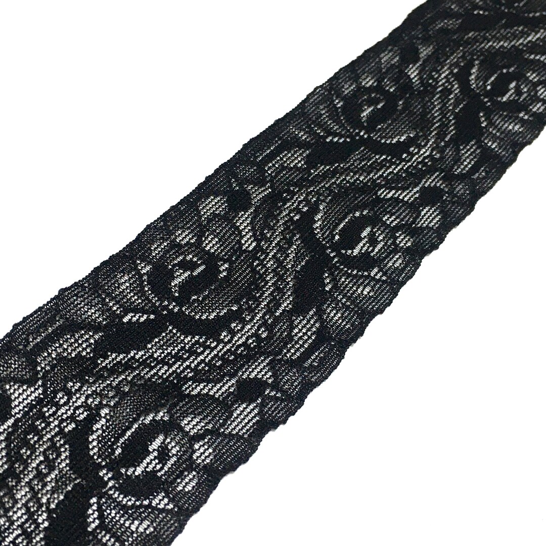 1.7 Inch Wide Lace (43mm)|2 Yards|black Elastic Lace|clothing Supplies ...