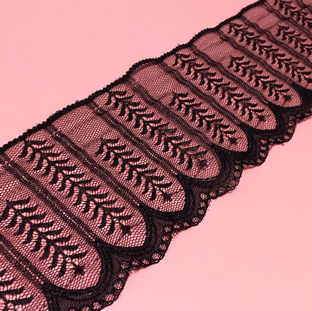 3 Inch Lace (85 Mm)|2 Yards|black Lace|non-elastic Lace Trims|used For ...
