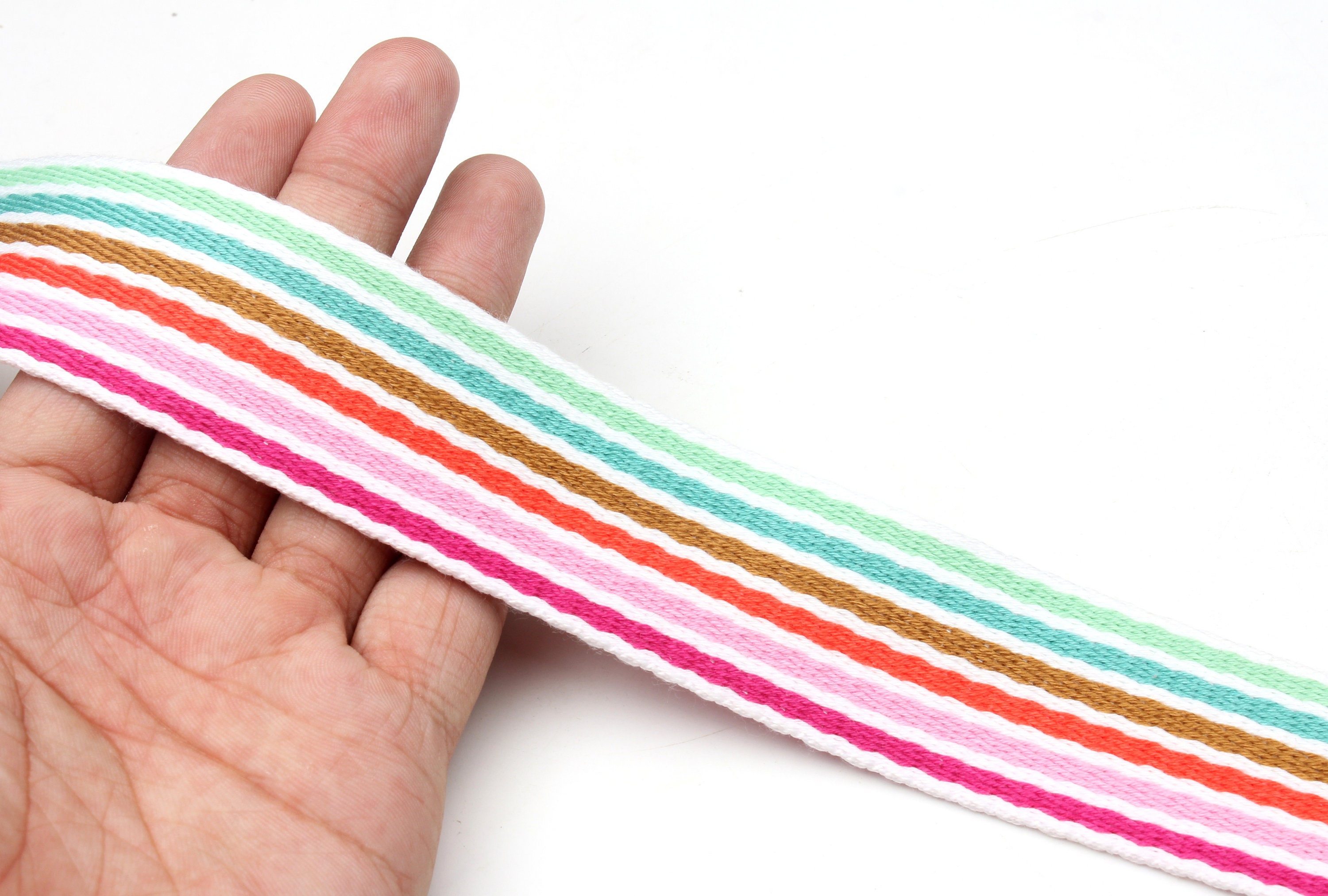 Cotton Webbing-1.5 Inch Wide Webbing-rainbow Webbing-webbing Belt-bags ...