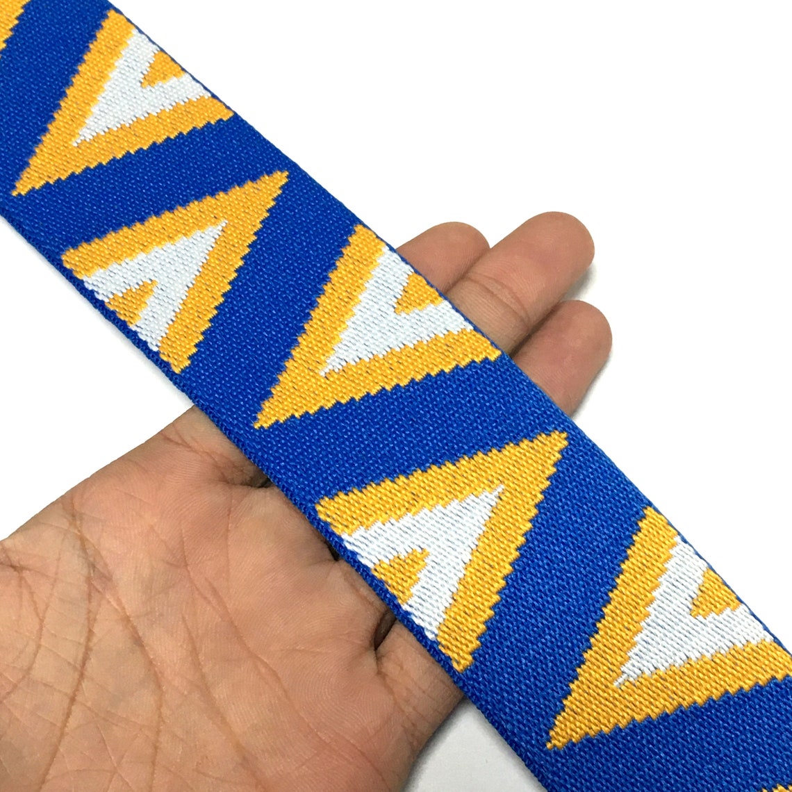 2 Inch Webbing-triangle Pattern Webbing-blue Color - Etsy