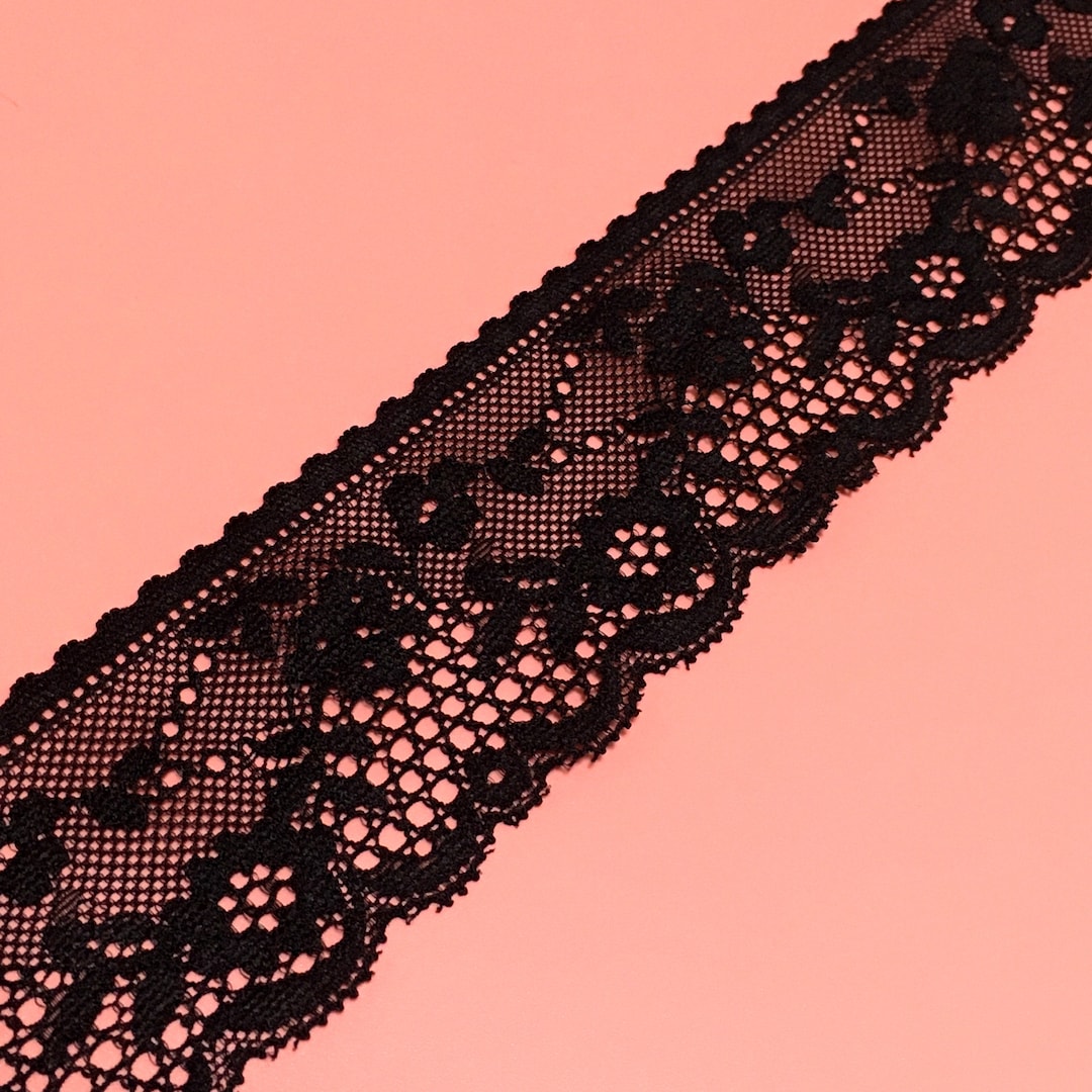 2 Inch Lace (55 MM)|2 Yards|black Wavy Lace|elastic Lace|skirts ...
