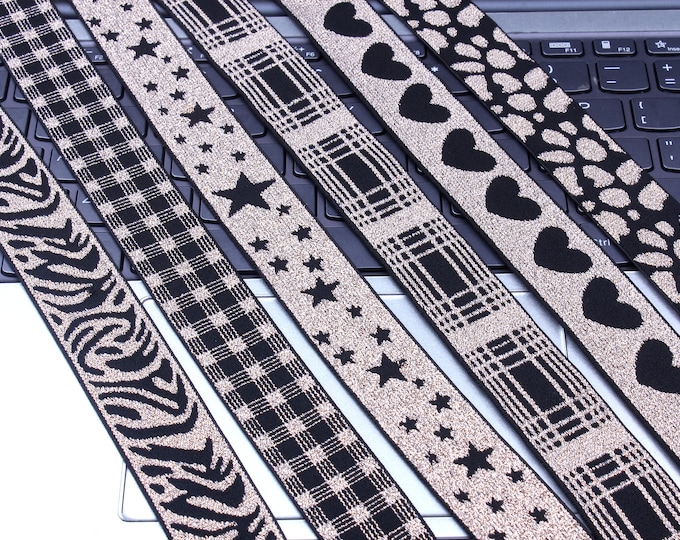 1 Inch Wide Elastic Band-gold Thread Elastic Band-elastic - Etsy