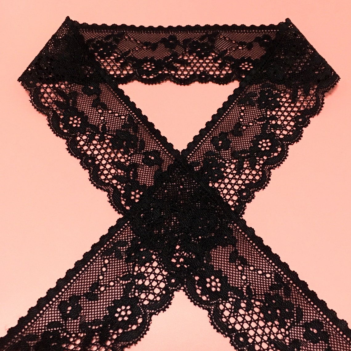 2 Inch Lace 55 MM2 Yardsblack Wavy Laceelastic - Etsy