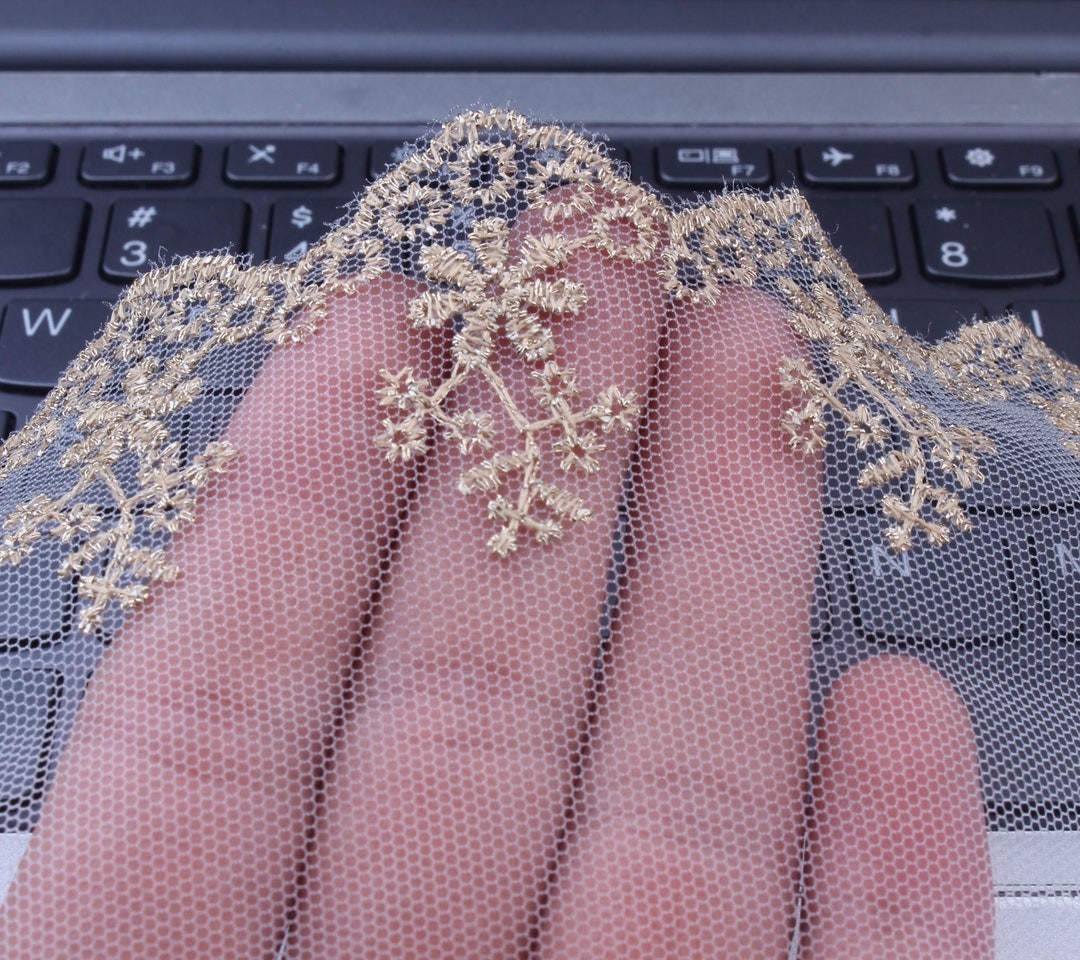 4 Inch Wide Lace Trim-gold Lace Trim-wedding Headdress Lace-diy Skirt ...