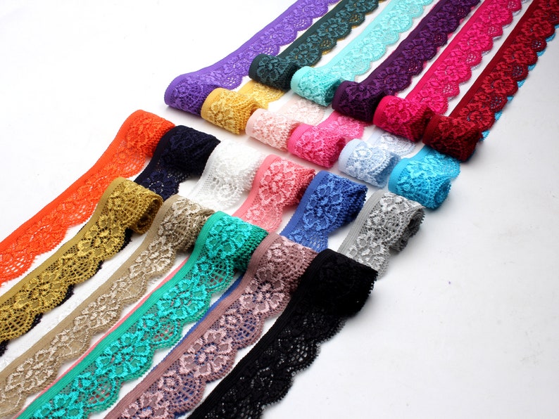 Color Lace1 Inch Wide Laceelastic Laceclothing - Etsy