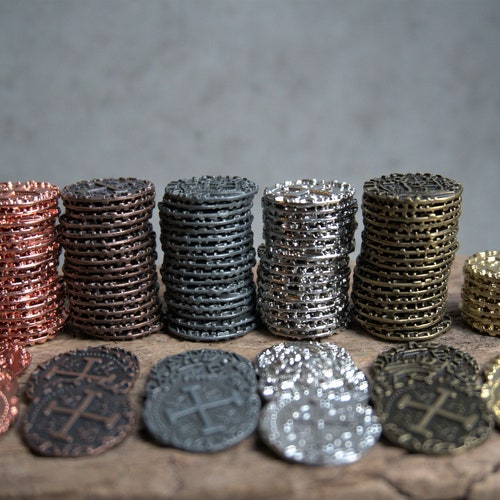 Metal Coins Pirate Treasure Play Money Gold Silver and - Etsy