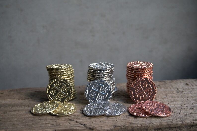 Extra Large Metal Coins Gold Silver Copper Pirate - Etsy