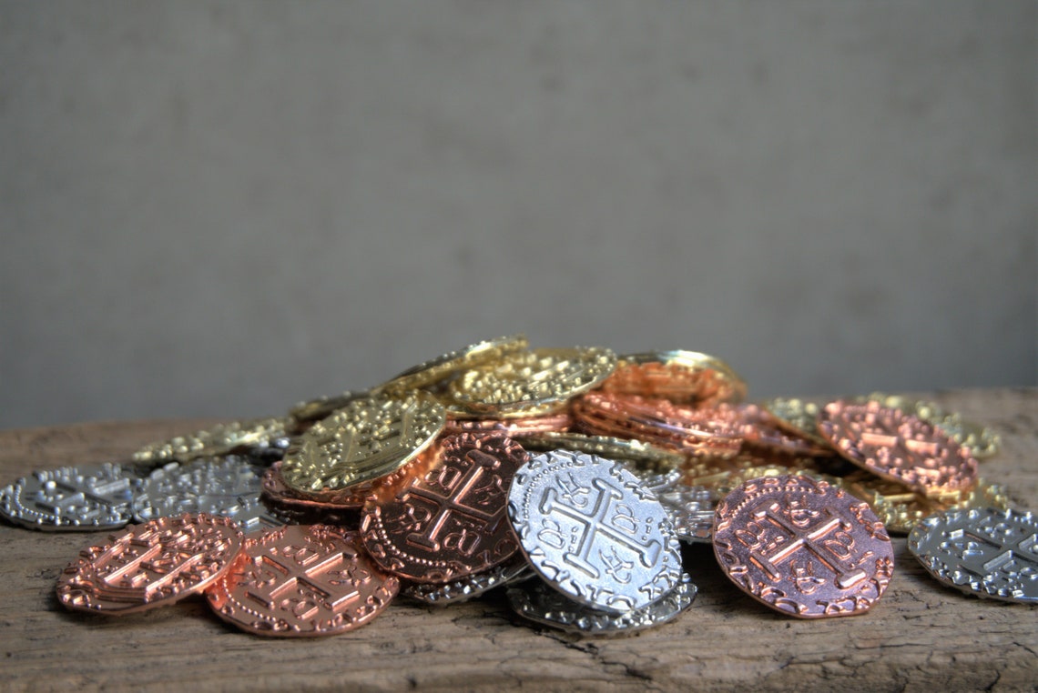 Extra Large Metal Coins Gold Silver Copper Pirate - Etsy