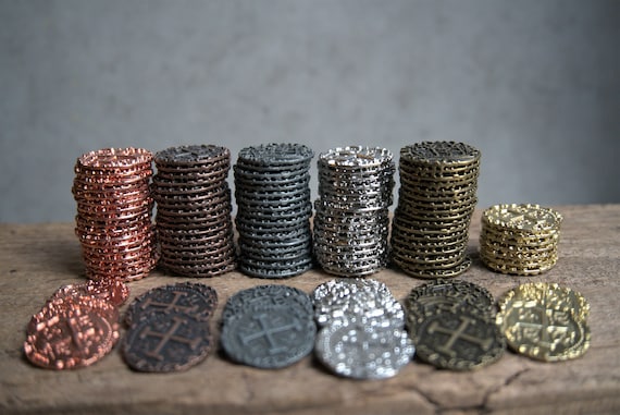 Metal Coins Gold Silver Copper Pirate Treasure 25 Coin - Etsy